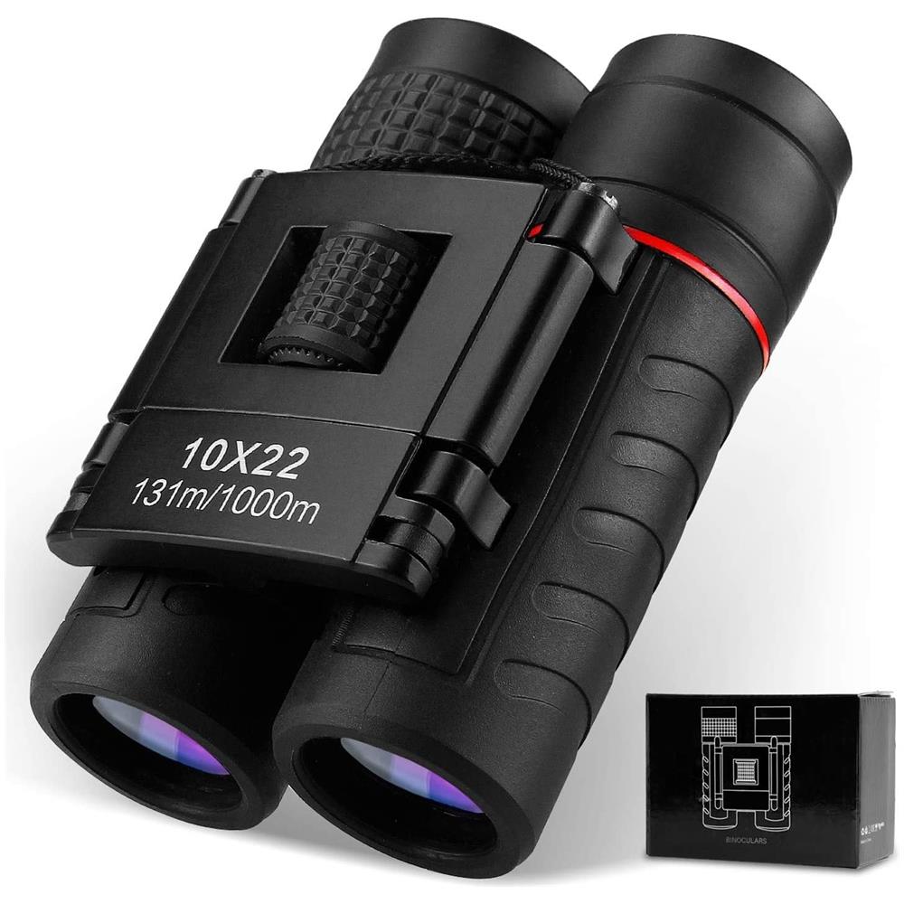 CHRONUS - Mini Binocolo Chronus, Binocolo Pieghevole Compatto 10x22 Con ...