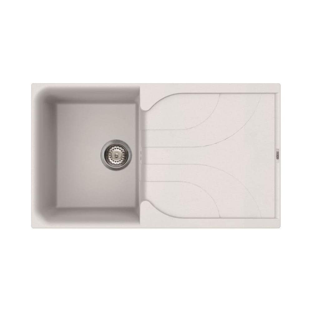 ELLECI - Lavello Ego 400 Keratek Plus 86x50 cm 1 vasca con gocciolatoio Colore Bianco Assoluto ...