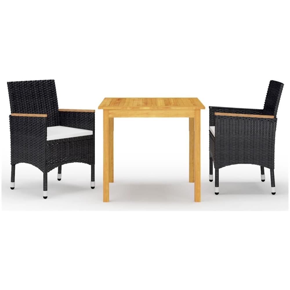 VIDAXL - Set Mobili da Pranzo per Giardino 3 pz Nero - ePRICE