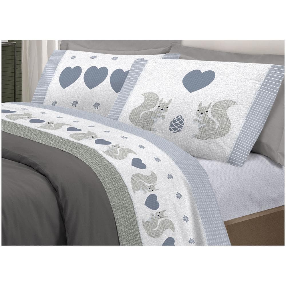 BIANCHERIAWEB - Completo Lenzuola Linea Pensieri Delicati 100% Cotone ...