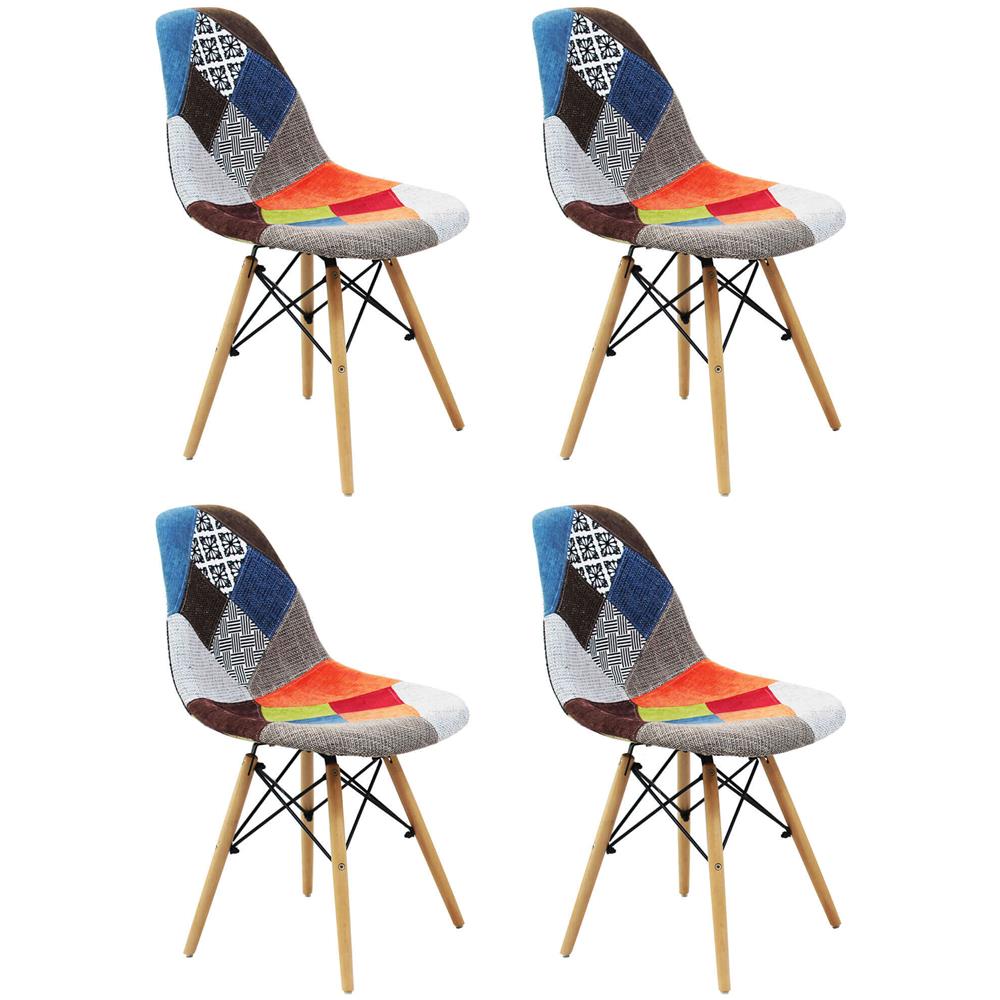 Milani Home - Juliette - Sedia Stile Nordico Patchwork Con Gambe In ...