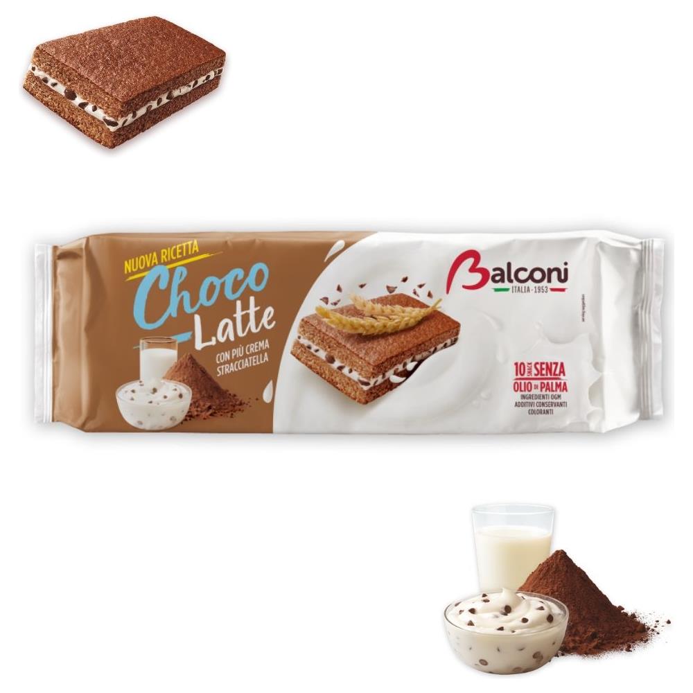 BALCONI - Choco E Latte In Confezione Da 10 Brioches - 300 Grammi ...