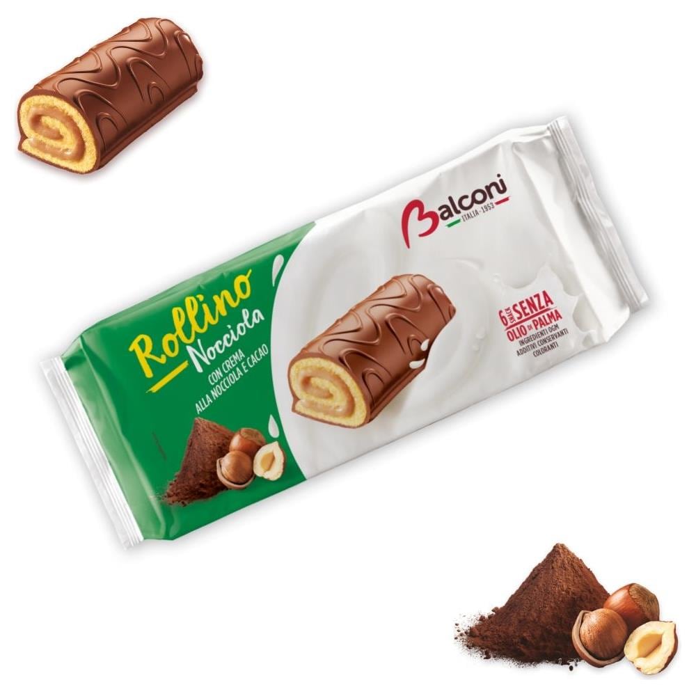BALCONI - Rollino Alle Nocciole In Confezione Da 6 Rollini - 222 Grammi ...