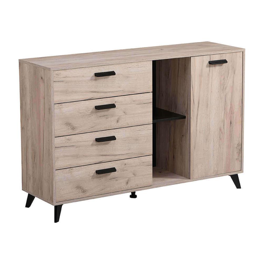 MILANI HOME - Francie - Madia Quattro Cassetti Un Anta Moderna Minimal ...
