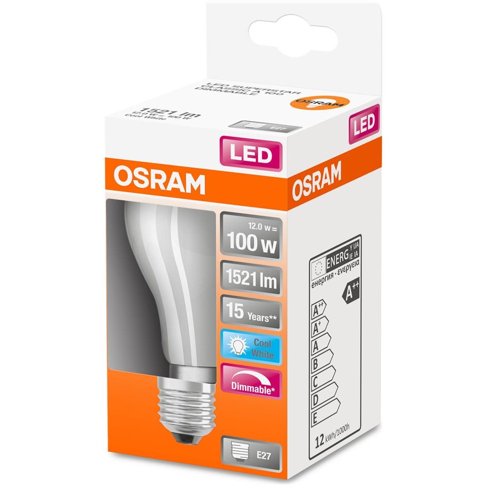 OSRAM - Lampada Led - E27 - Bianco Freddo - 4000 K - 12 W - 100w ...