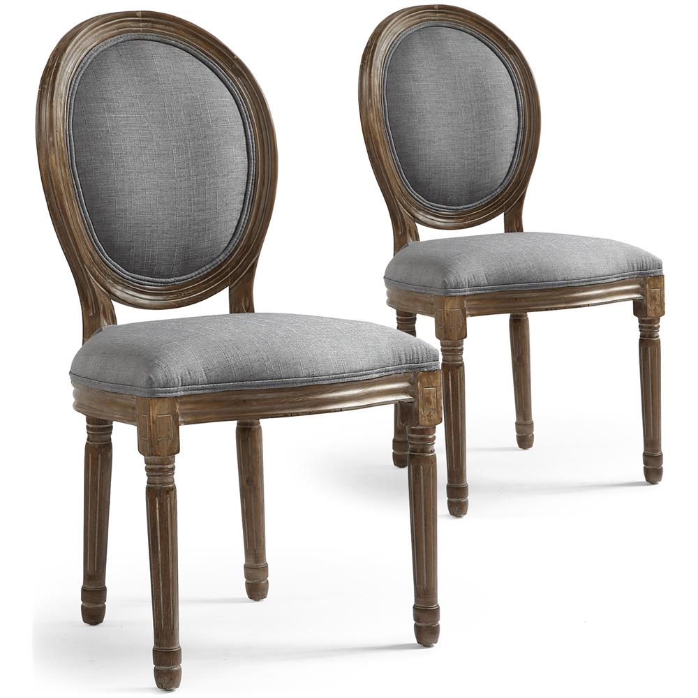 MENZZO - Set Di 2 Sedie A Medaglione In Stile Luigi Xvi In Tessuto ...