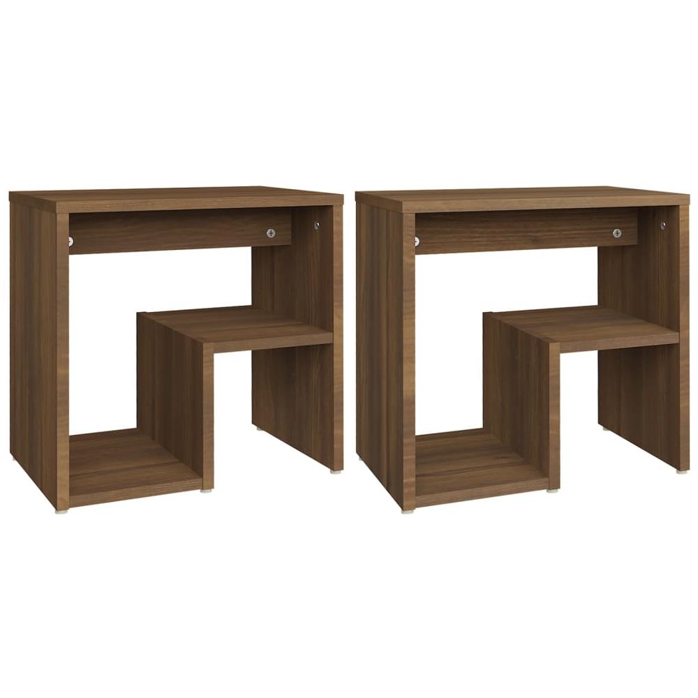VIDAXL - Comodini Rovere Marrone 2 Pz 40x30x40 Cm In Legno Multistrato ...