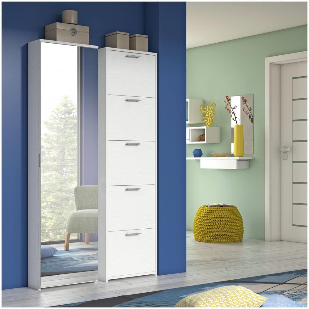 DMORA - Scarpiera Con Anta A Specchio, 100% Made In Italy, Portascarpe ...