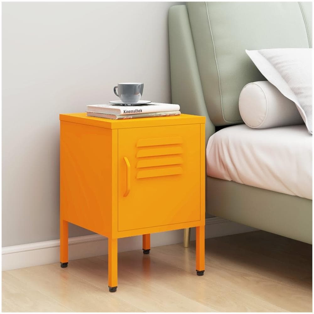VIDAXL - Comodino Giallo Senape 35x35x51 Cm In Acciaio - ePRICE