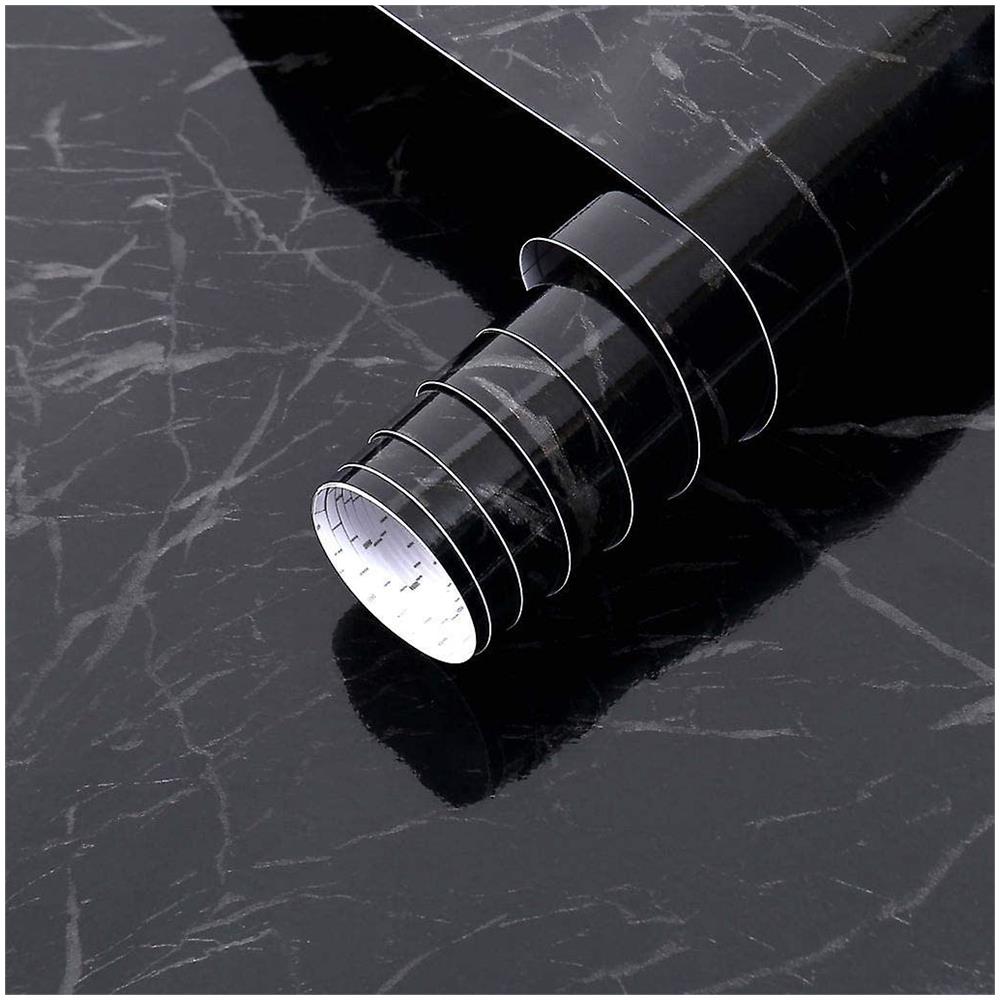 HTN - 60*300 Cm Sticky Roll Plastic Roll Black Marble Aypedpaper ...