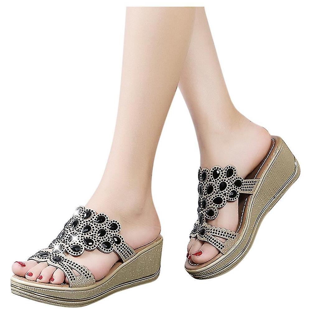 HTN - Women Ladies Platform Platform In Stile Bohémien Zeppe Scarpe ...