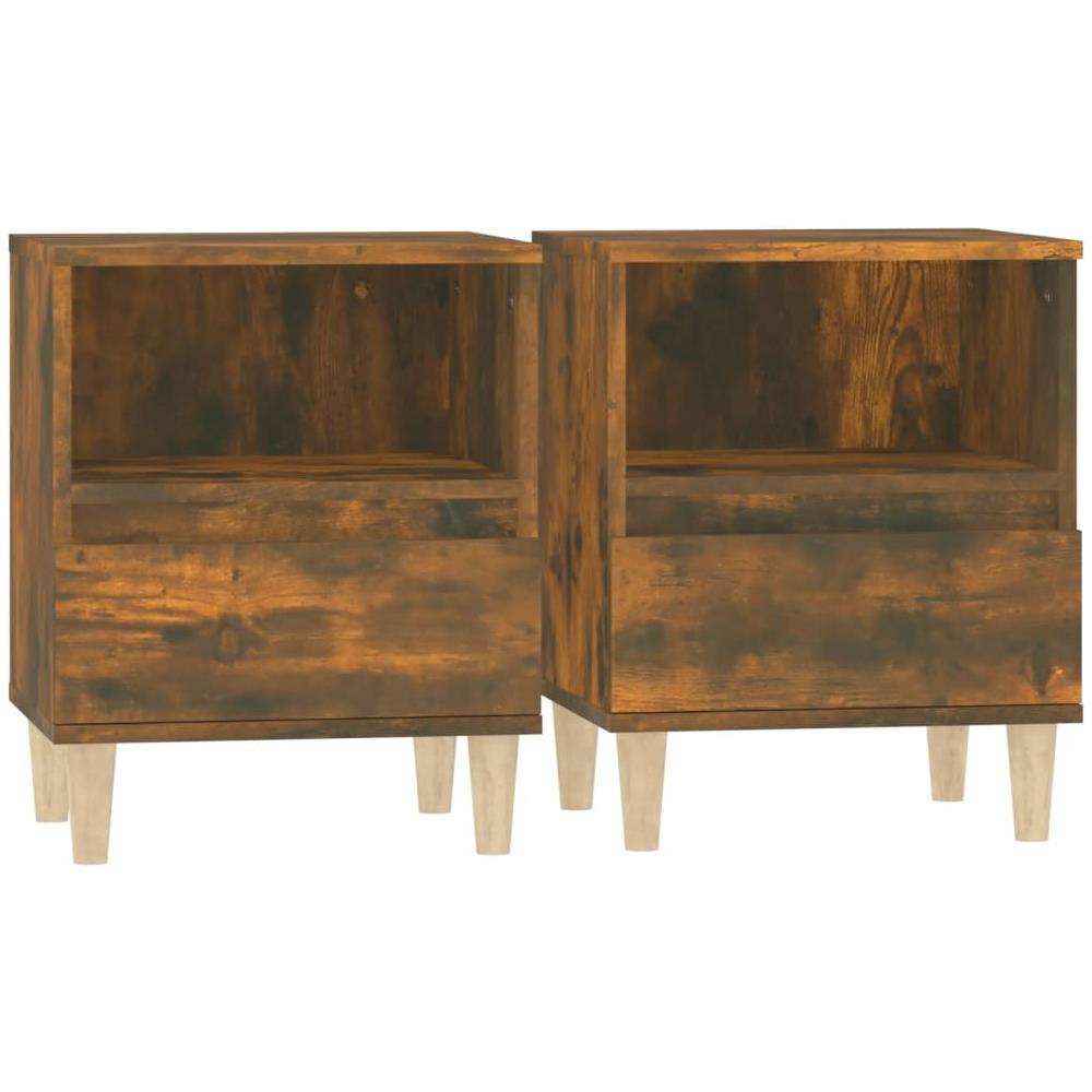 VIDAXL - Comodini 2pz Rovere Fumo 40x35x50 Cm - ePRICE