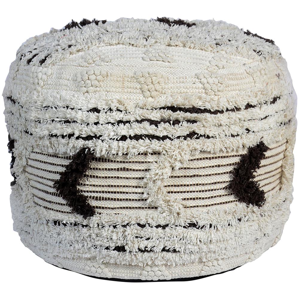 MENZZO - Pouf Quito In Tessuto Bianco E Marrone - ePRICE