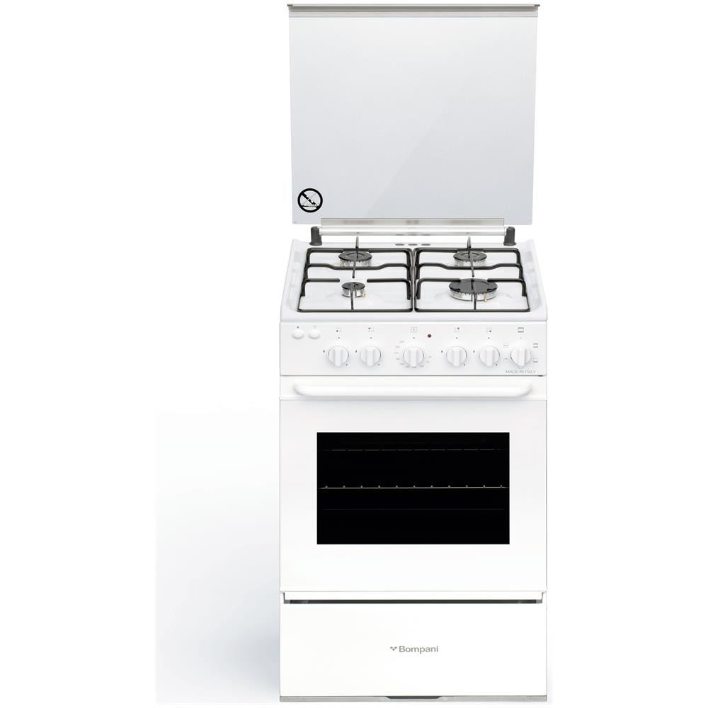 Bompani - Cucina Elettrica BI540GC /N 4 Fuochi a Gas Forno Elettrico ...