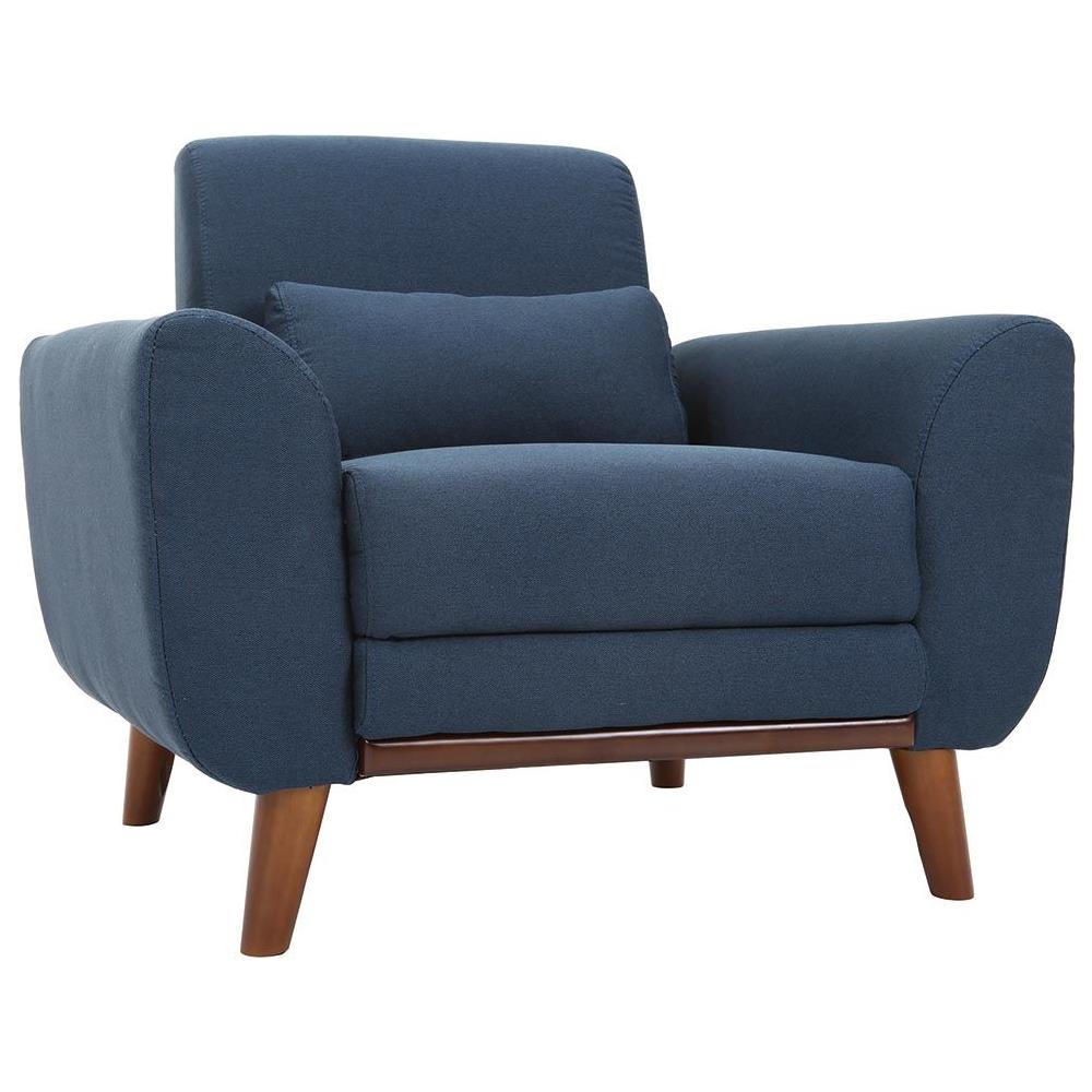 miliboo - Poltrona Design Tessuto Blu E Noce Ektor - ePRICE