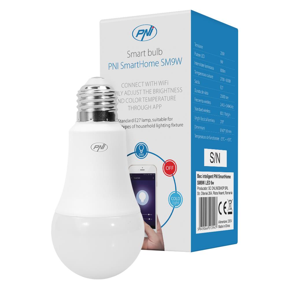 PNI - Intelligente Pni Smarthome Sm9w Led 9w Luce Con Luce Regolabile ...