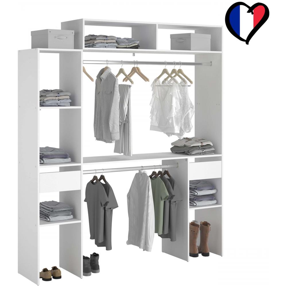 CONCEPT U - Elysee Armadio A Vista 2 Barre Appendiabiti, 4 Ripiani, 2 Cassetti - ePRICE