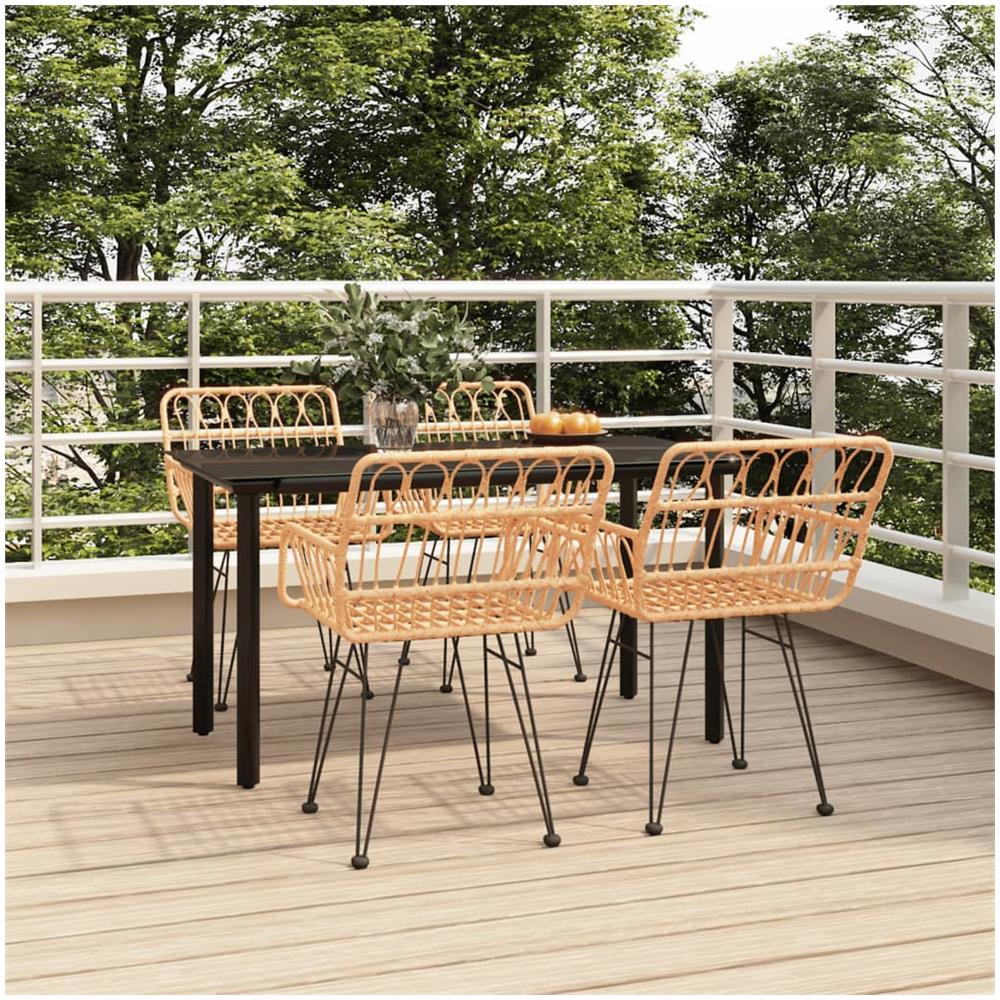 VIDAXL - Set Da Pranzo Da Giardino 5 Pz In Polyrattan - ePRICE