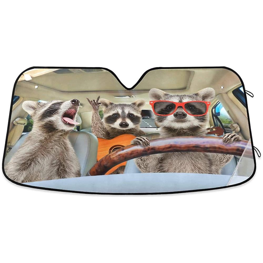 HTN - Top Raccoon Driving Auto Parabrezza Sun Shade Truck Truck Sun ...