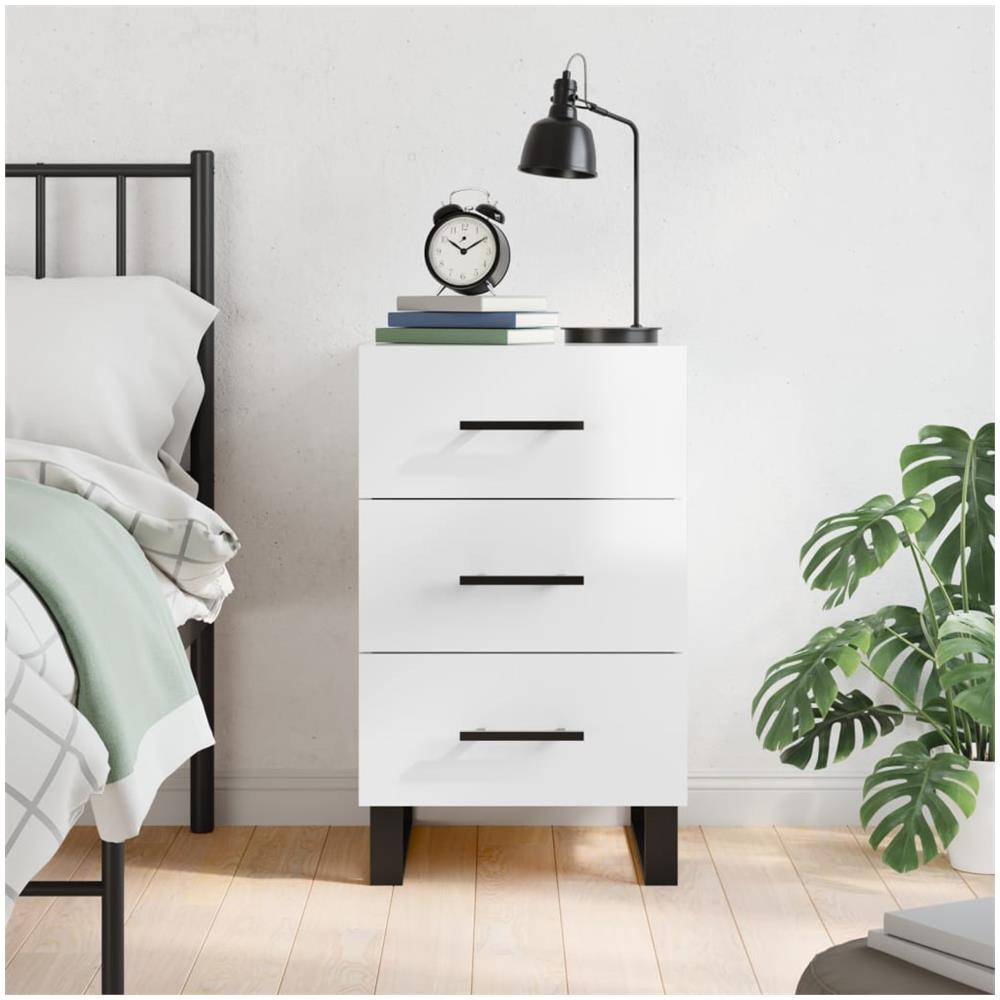 VIDAXL - Comodino Bianco Lucido 40x40x66 Cm In Legno Multistrato - ePRICE