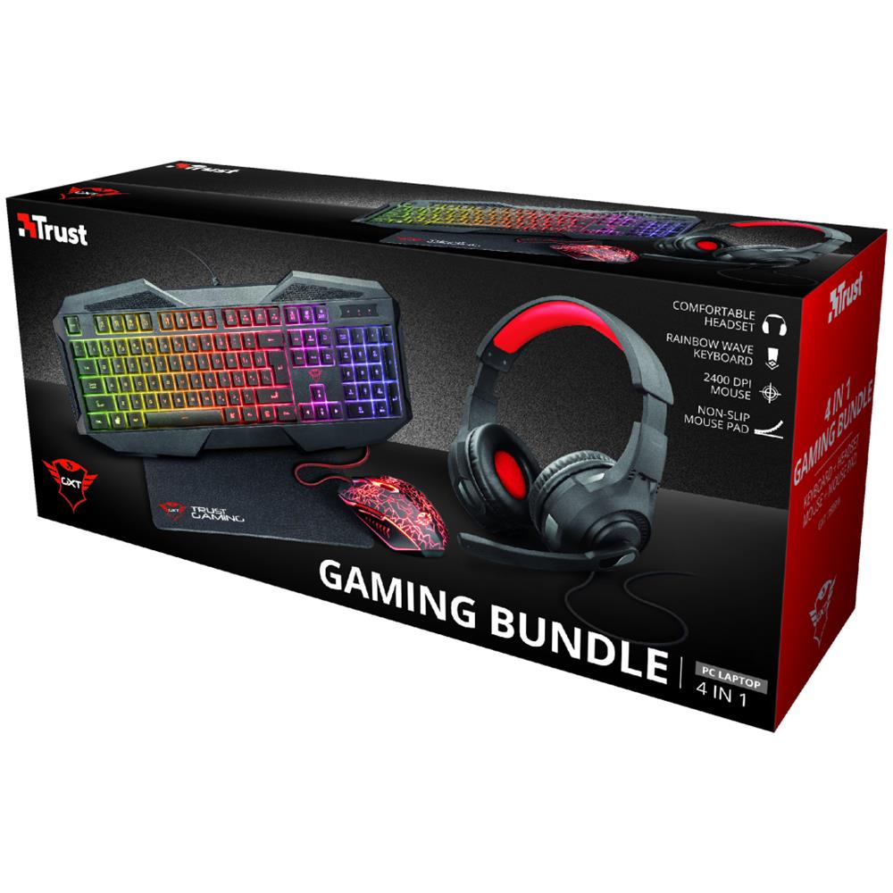 TRUST - Kit Gaming 4 in 1 Tastiera USB GXT 830-RW Avonn + Mouse GXT 105 ...