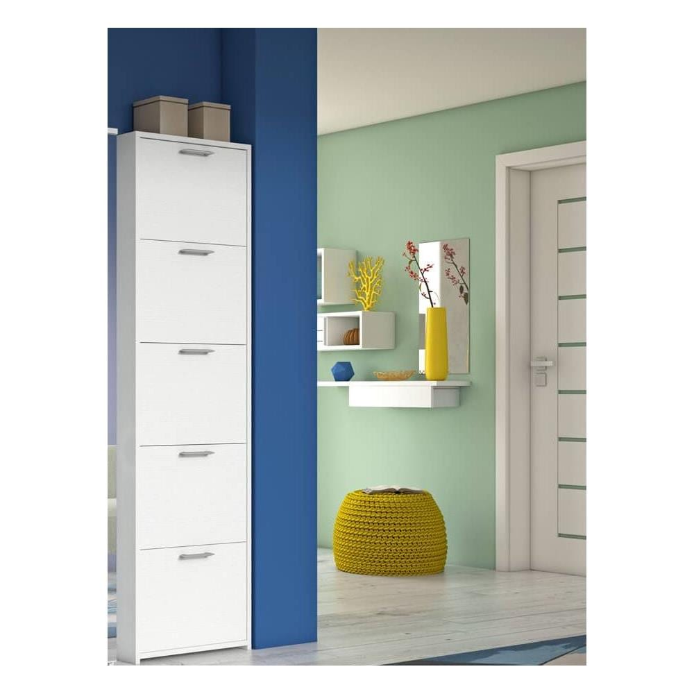 DMORA - Scarpiera Moderna A 5 Ante, 100% Made In Italy, Portascarpe Da ...