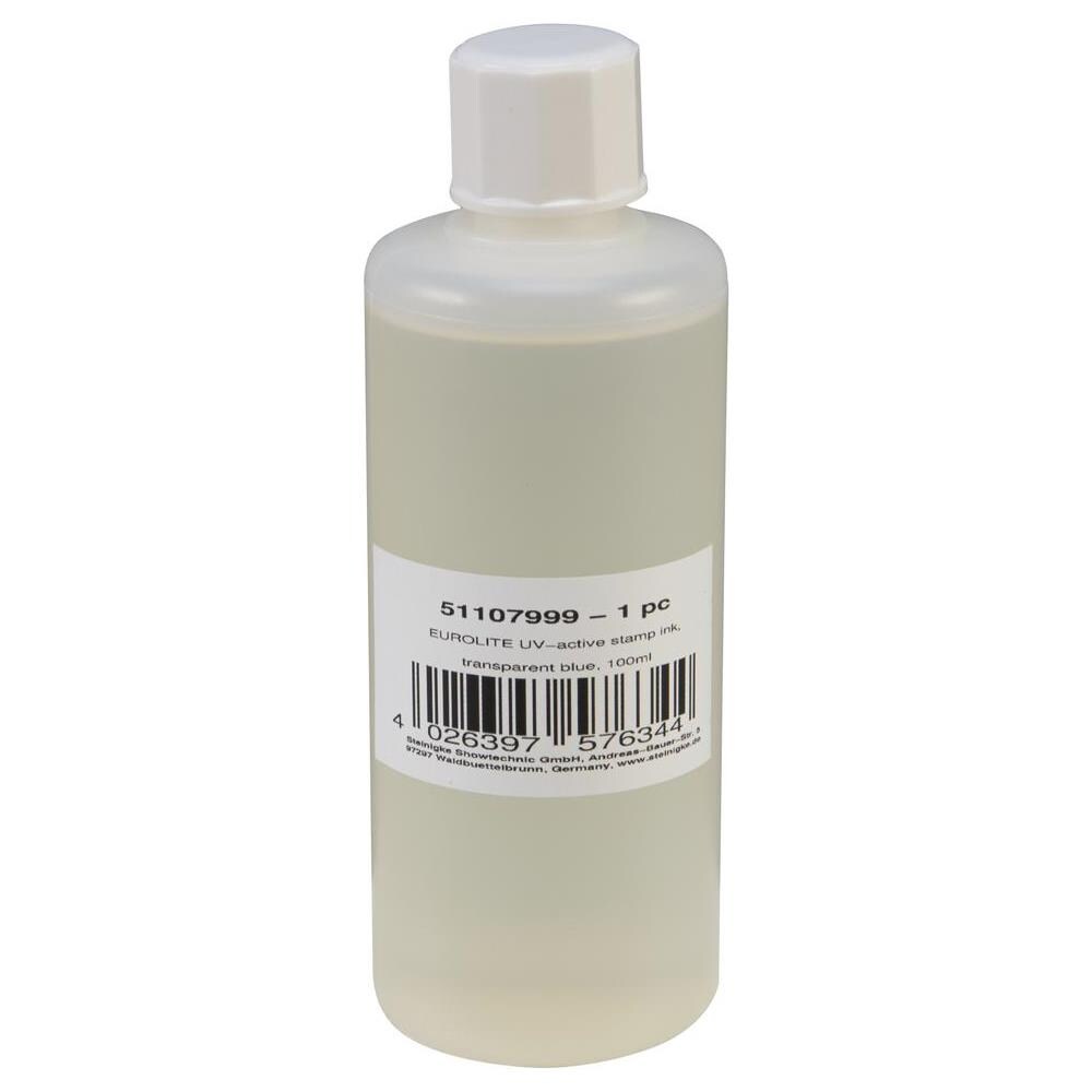EUROLITE - Uv-active Stamp Ink, Transparent Blue, 100ml - ePRICE