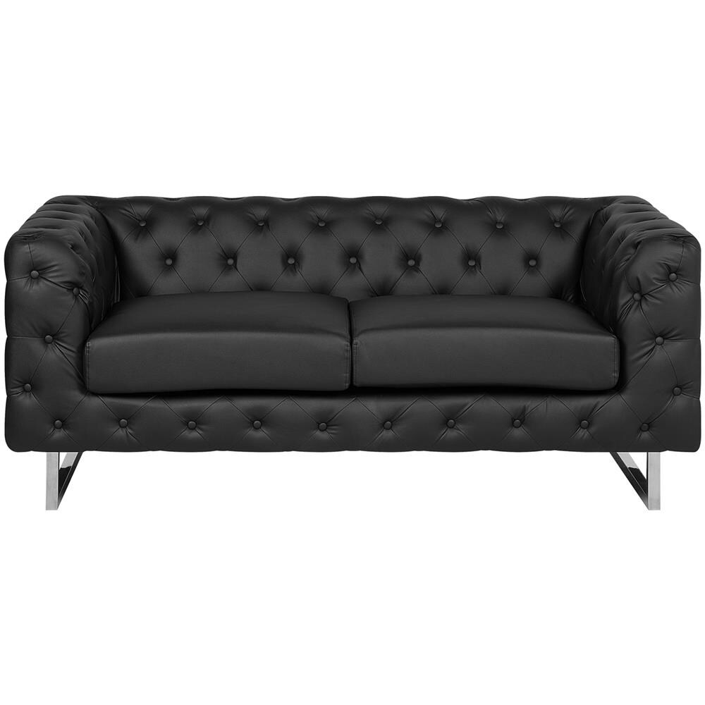 Beliani - Divano A 2 Posti In Similpelle Nero Vissland - ePRICE