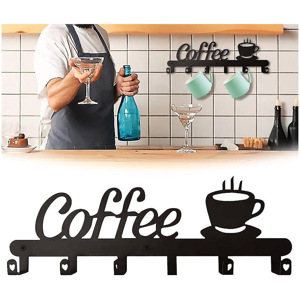 HTN - Porta Della Tazza Da Caffè Con 6 Ganci In Metallo Appeso A Parete ...