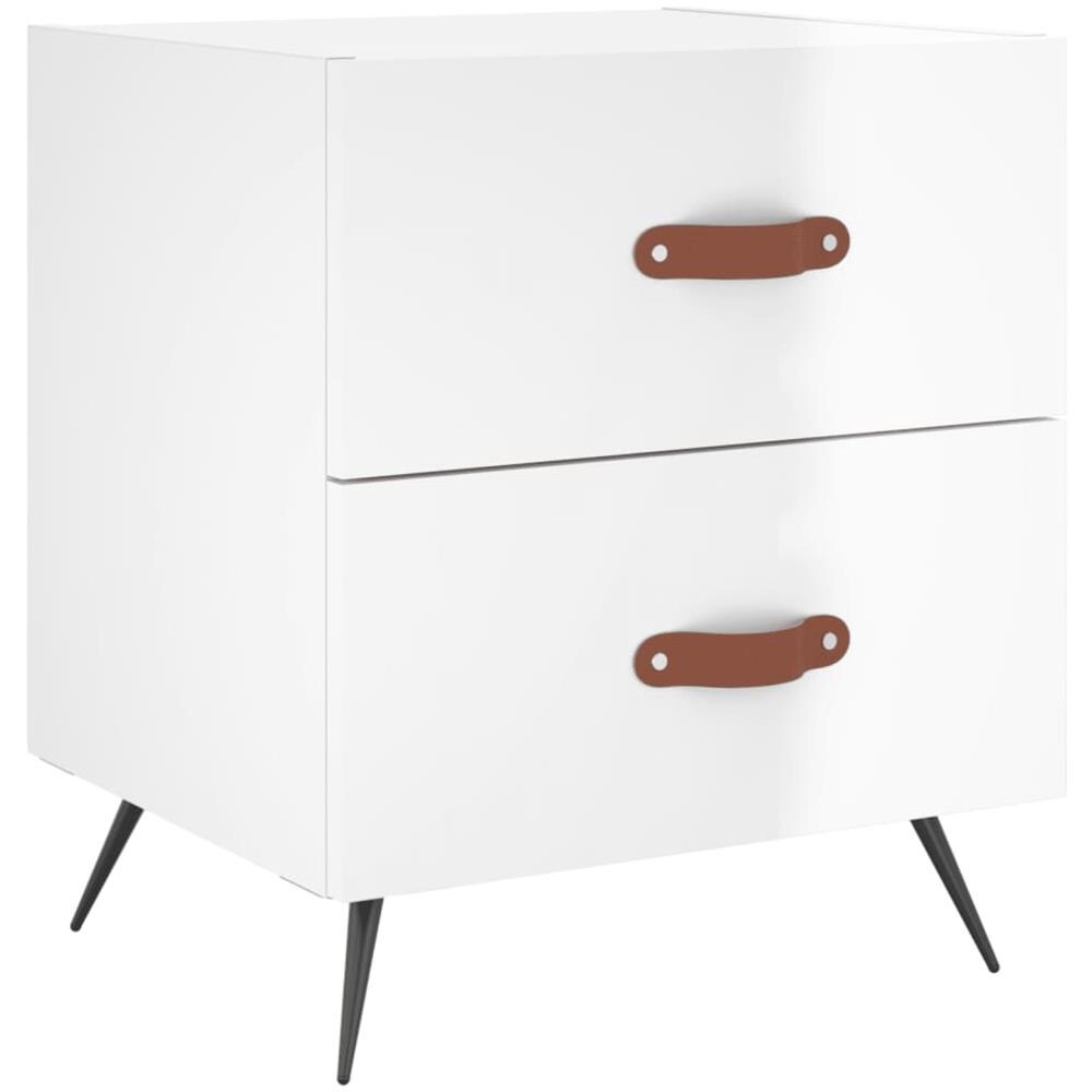 VIDAXL - Comodino Bianco Lucido 40x35x47,5 Cm In Legno Multistrato - ePRICE