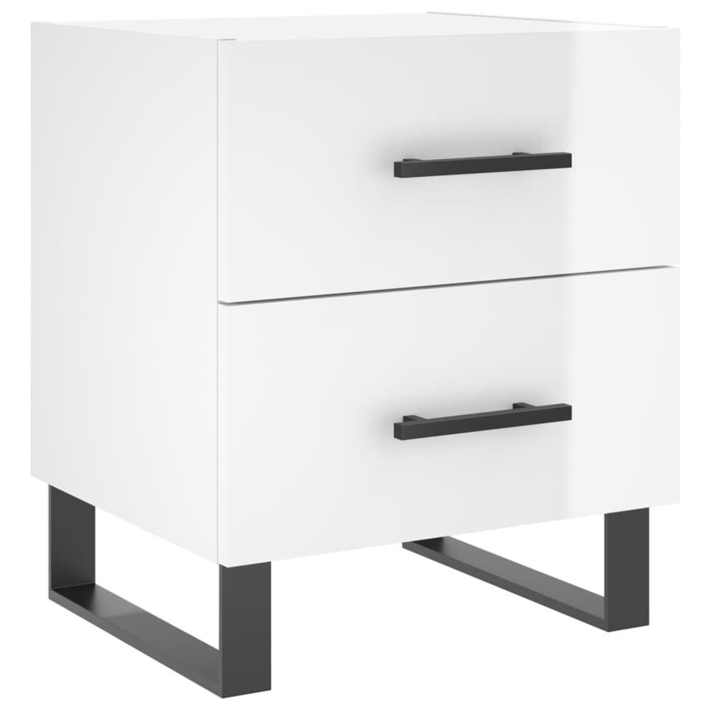 VIDAXL - Comodino Bianco Lucido 40x35x47,5 Cm In Legno Multistrato - ePRICE