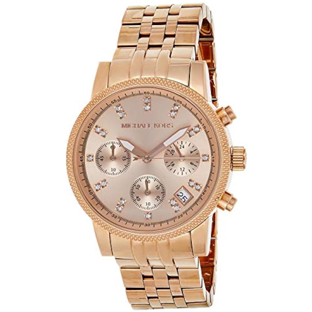 MICHAEL KORS - Mk6077 Ritz Cronografo In Oro Rosa Quadrante Acciaio ...