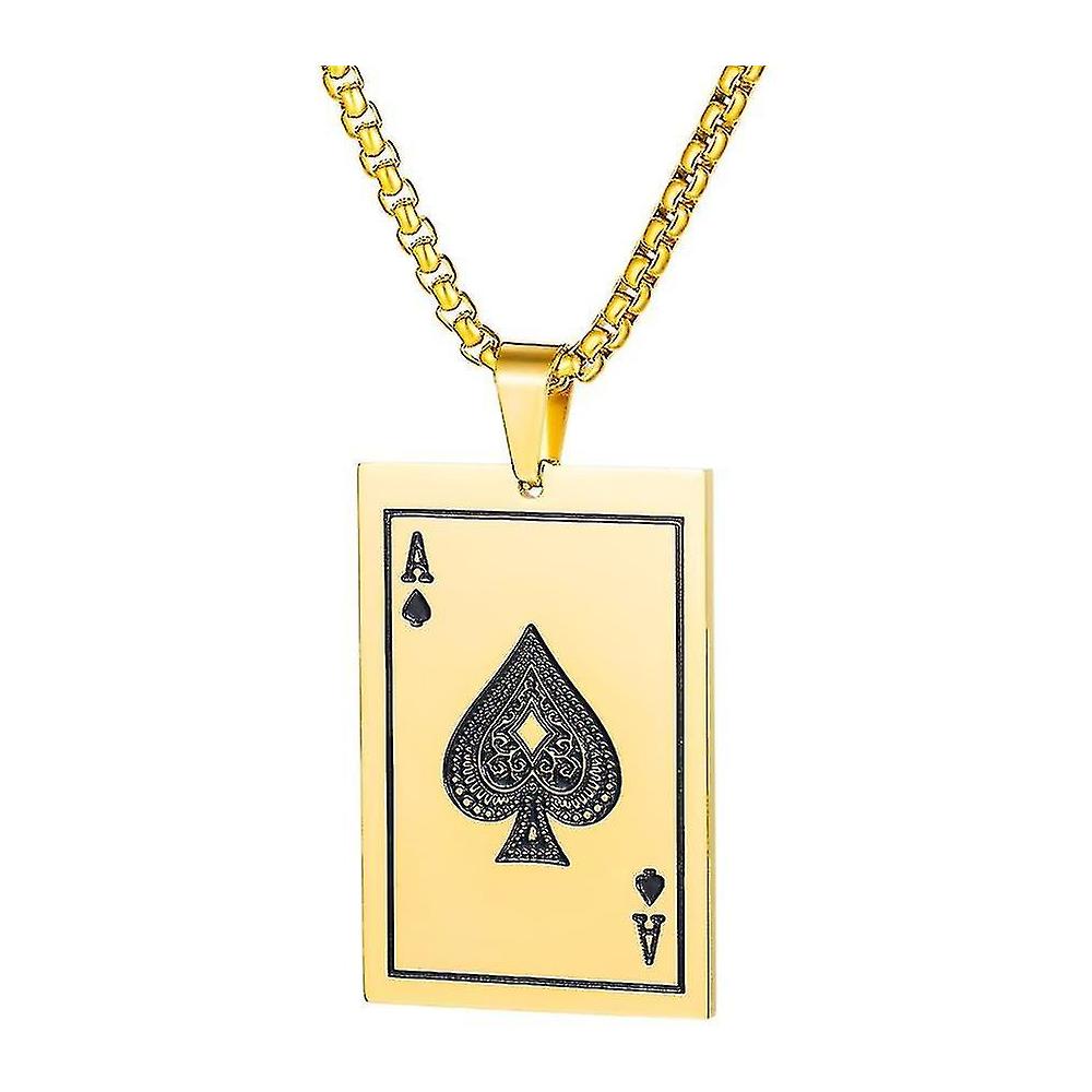 HTN - Titanio Steel Ace Of Spades Playing Card Cenndant Chain - ePRICE