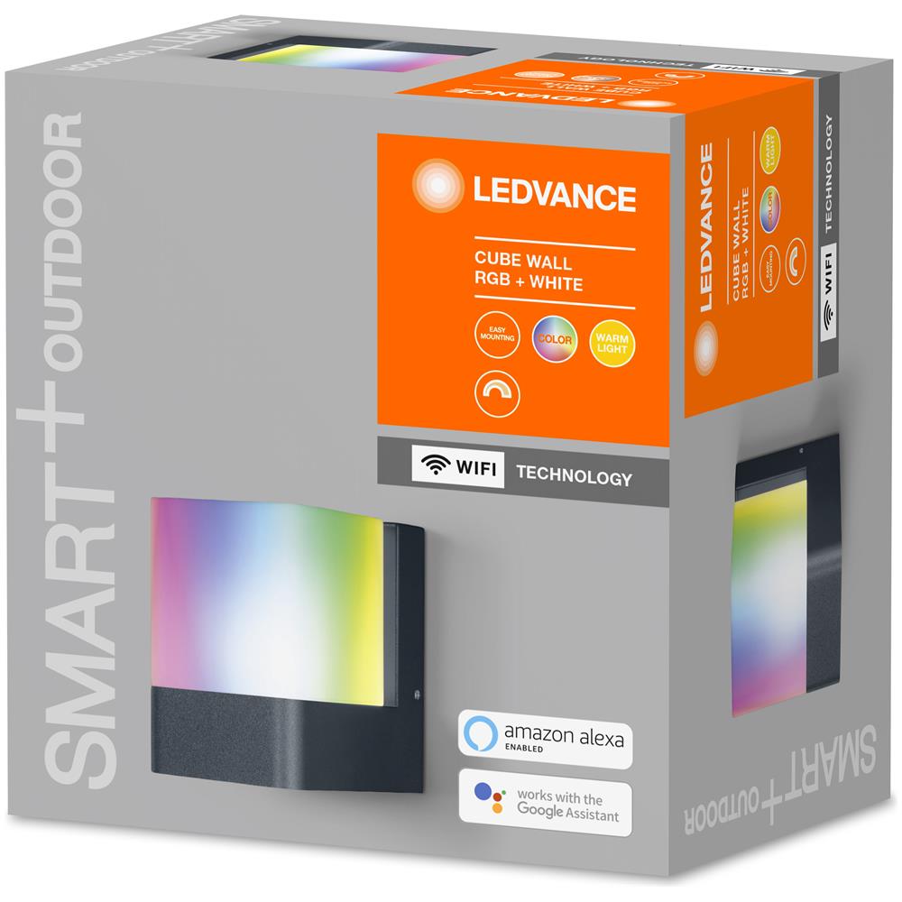 OSRAM - Ledvance Luce Da Esterno Smart Led Da Parete, Wifi, Smart+ Cube Multicolor / 9,50 W, 220 ...