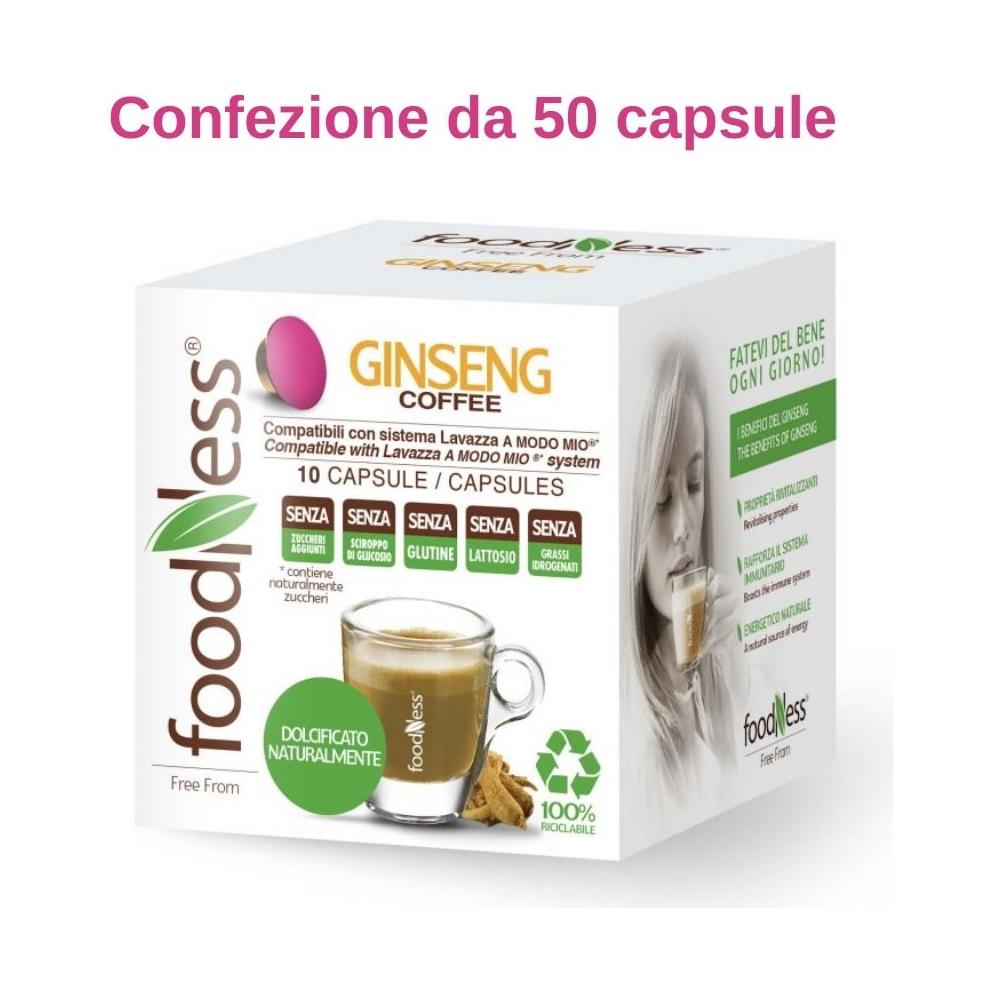FOODNESS - Foodness Ginseng Coffee Compatibile Lavazza A Modo Mio 50 ...