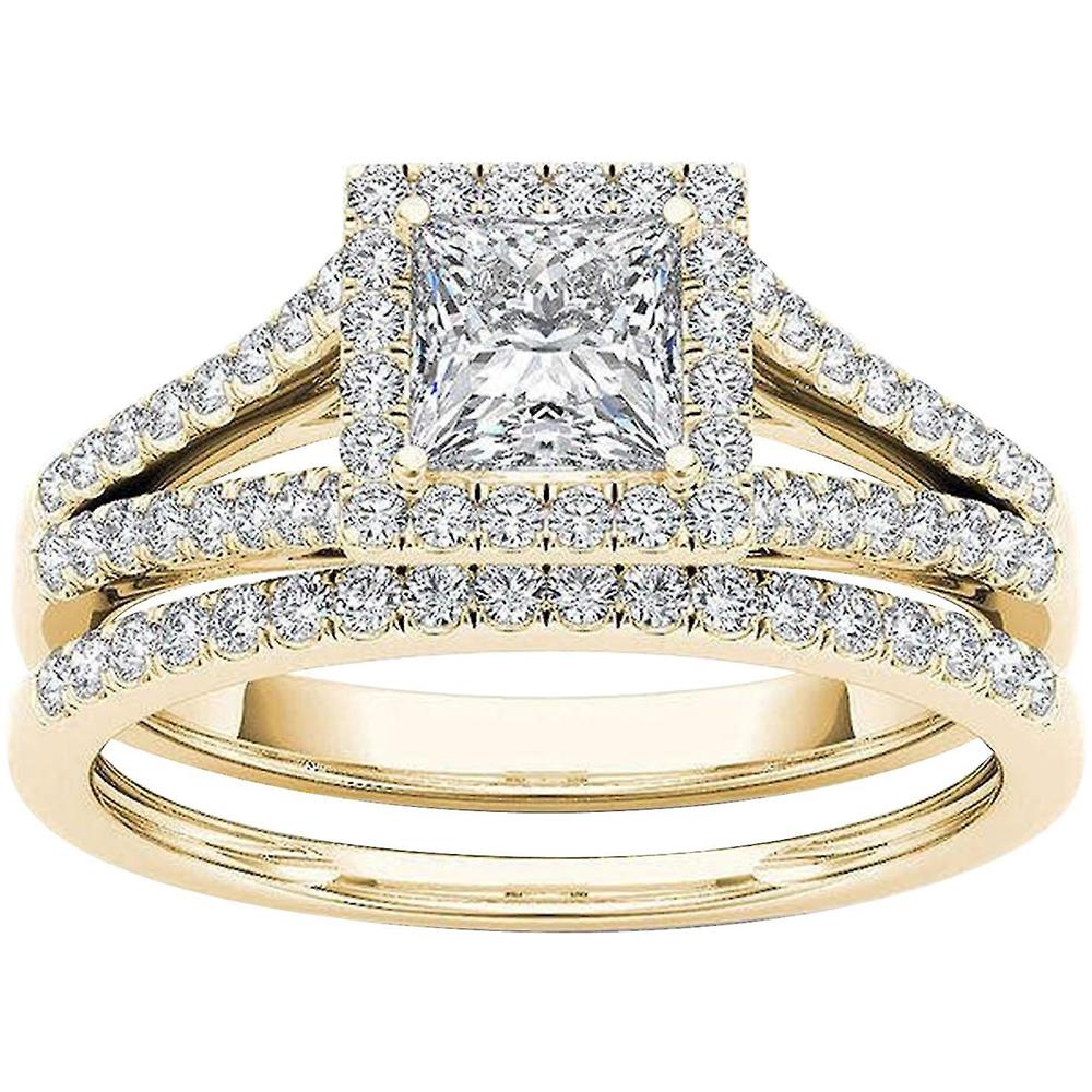 HTN - Anelli Da Donna Set Da 2 In 1 Anello Di Diamante Svuotato Anello ...