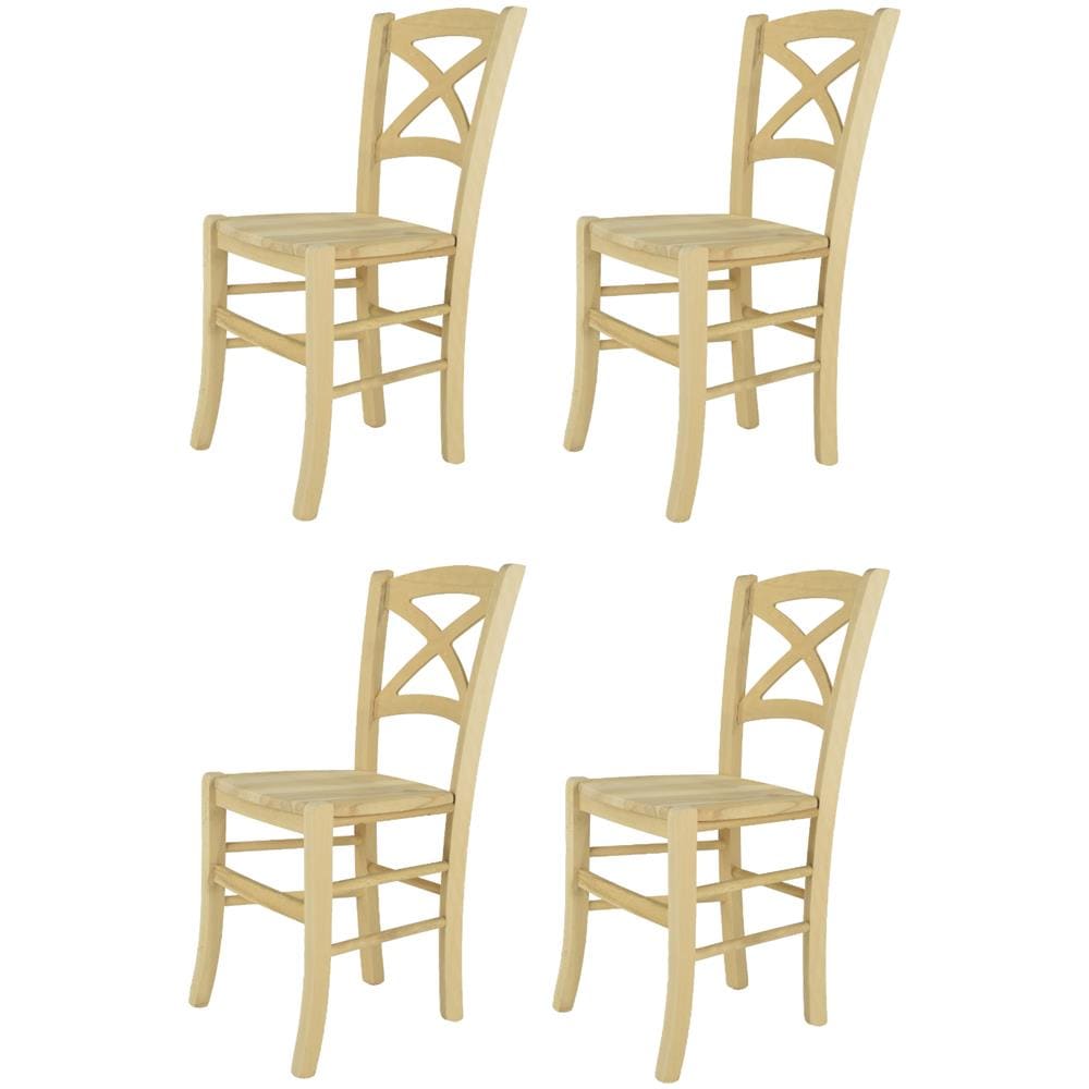 Tommychairs - Set 4 Sedie Cross Per Cucina E Sala Da Pranzo, Robusta Struttura In Legno Di ...