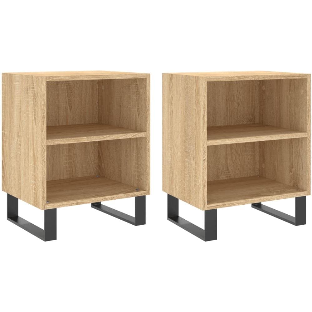 VIDAXL - Comodini 2 Pz Rovere Sonoma 40x30x50 Cm In Legno Multistrato ...