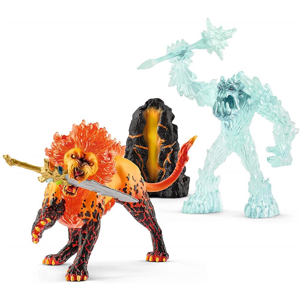 Schleich - Eldrador- Frost Monster Vs. Fire Lion Battle for The ...