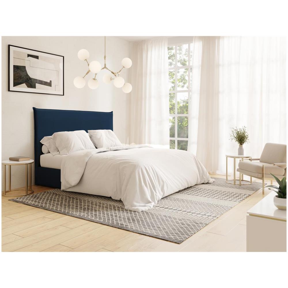 VENTE-UNIQUE - Testata 160 Cm Velluto Blu Notte - Ambrilia - ePRICE