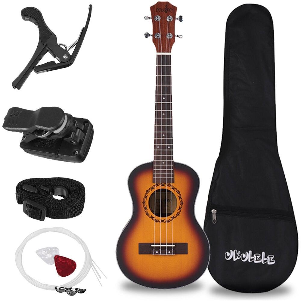 JUSTGREENBOX - Ukulele Da 26 Pollici A 4 Corde In Abete Rosso Con Borsa ...
