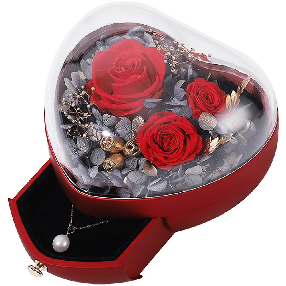 HTN - Flores Box Preservato A Forma Di Cuore Creative Tumbler Valentine ...