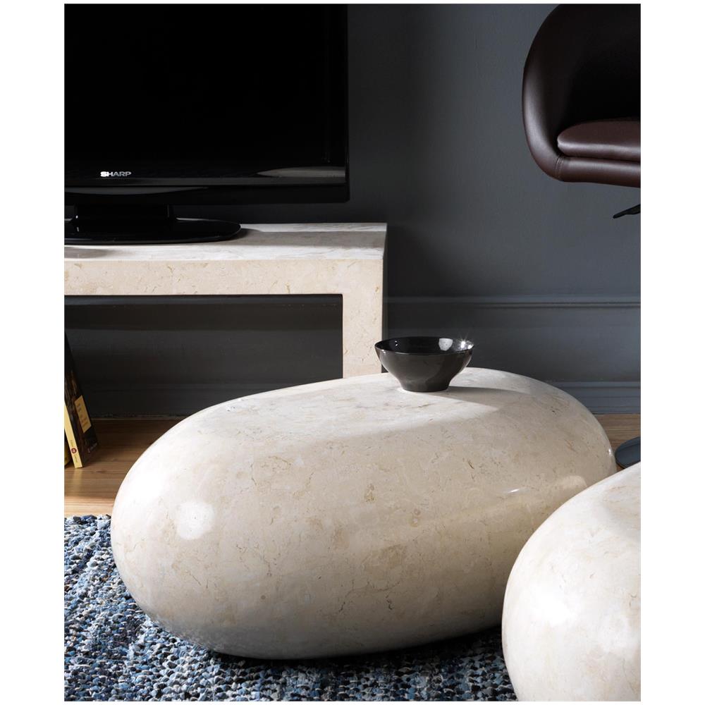 STONES - Tavolino Blocco Romboidale In Pietra Fossile White Agata - ePRICE