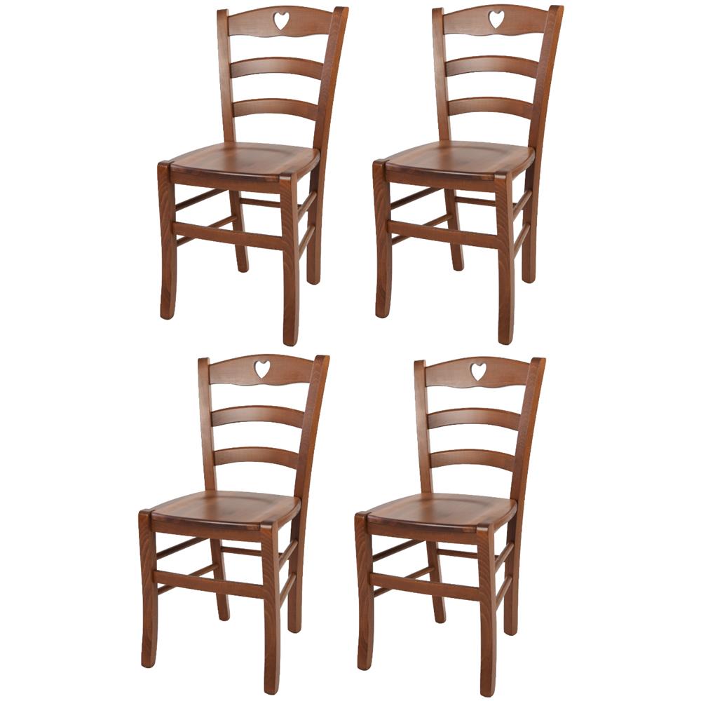 T M C S - Tommychairs - Set 4 Sedie Modello Cuore Per Cucina Bar E Sala Da Pranzo, Robusta ...