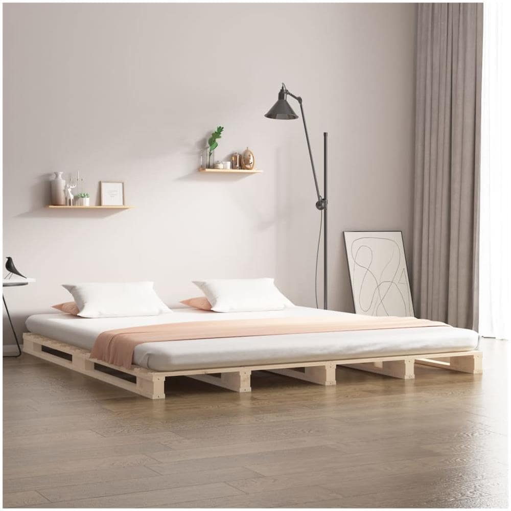 VIDAXL - Letto a Pallet 150x200 cm Legno Massello di Pino 5FT King Size ...