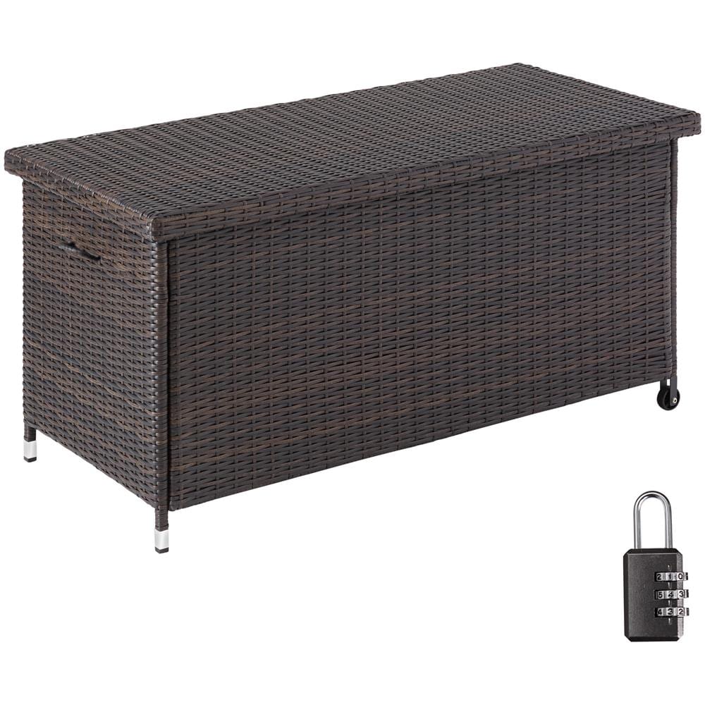 tectake - Box Contenitore Kiruna Con Intreccio In Plastica, 120x55x61 ...