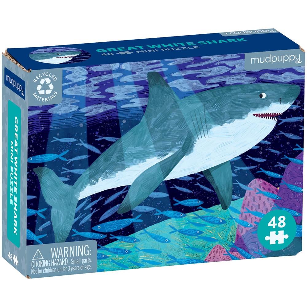 Mudpuppy - Mini Puzzle Del Grande Squalo Bianco, 48 Pezzi, 8a X 575a ...