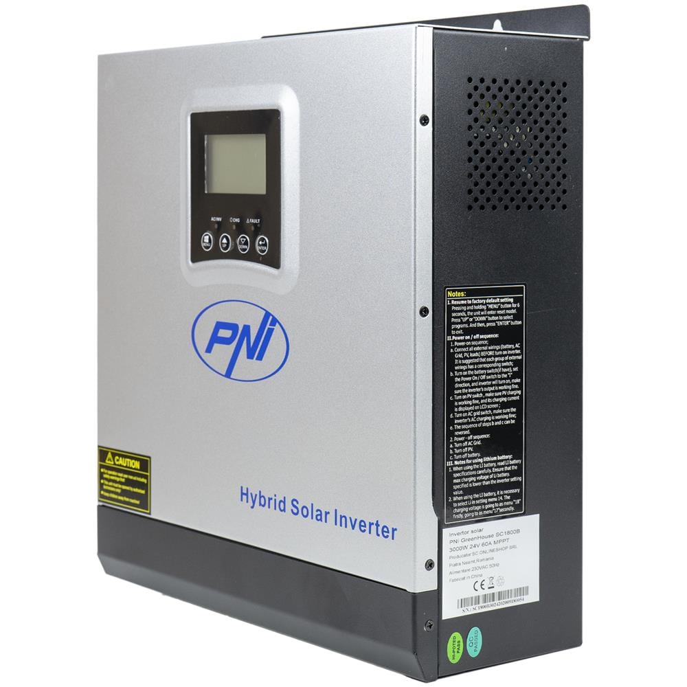 PNI - Inverter Solare Pni Greenhouse Sc1800b 3kw 24v 60a Mppt Off Grid ...