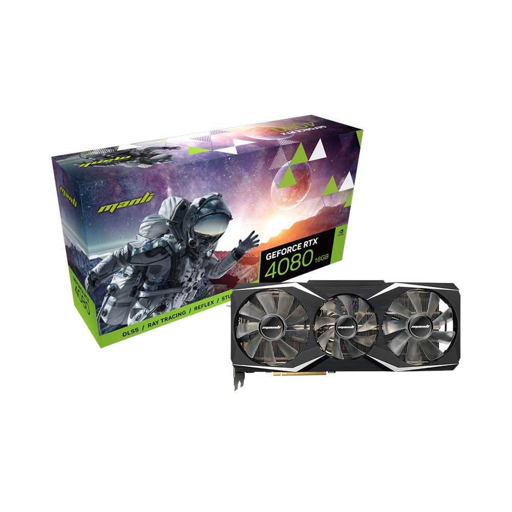 Manli - GeForce RTX 4080 16 GB GDDR6X PCI Express 4.0 3 x DisplayPort 1 ...
