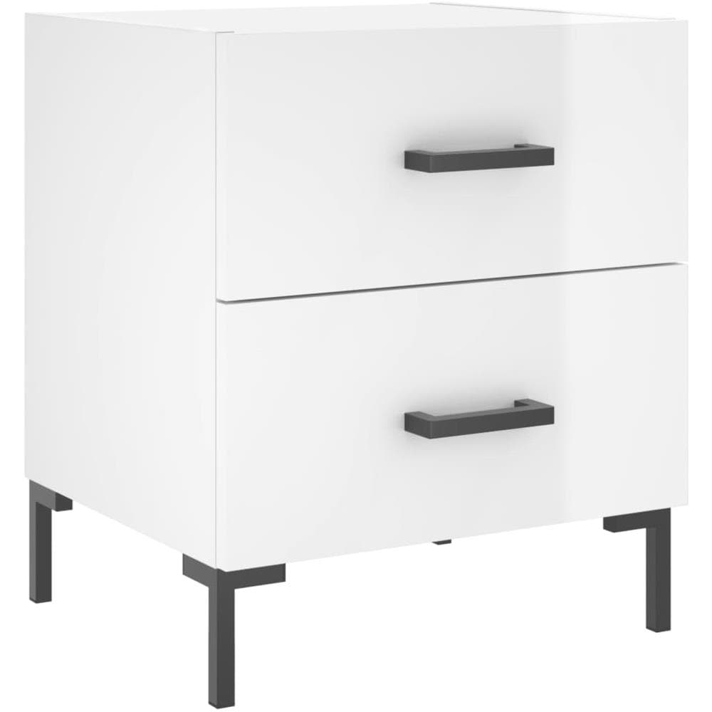 VIDAXL - Comodino Bianco Lucido 40x35x47,5 Cm In Legno Multistrato - ePRICE